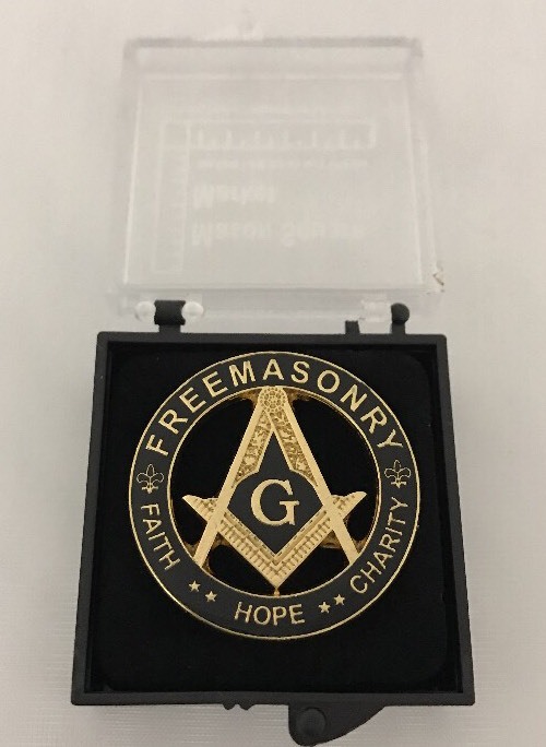 New Freemason Masonic Faith Hope Charity Lapel Pin in Black and Gold ...