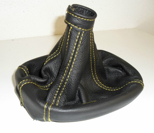 Fiat 500 X Gear Stick Gaiter Black Leather Seam Yellow New | eBay