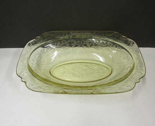 MADRID PATTERN AMBER INDIANA GLASS OVAL 9 7/8" BOWL NEW RECOLLECTION ...