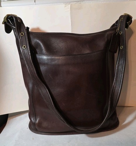 COACH Vintage 9060 Duffle Brown Leather Shoulder Bag Hobo | eBay