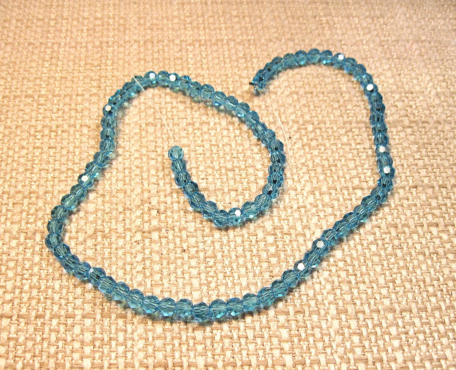 Beautiful 14" Strand of 4mm Round Blue Glass Crystal Beads Lot# Q3 | eBay