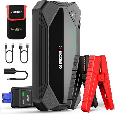 GREPRO Car Jump Starter, 3000A Car Battery Jump Starter Battery Pack ...