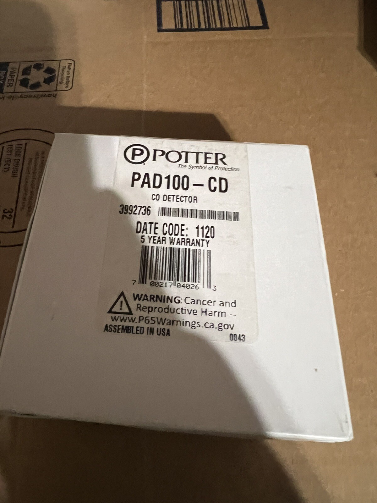 POTTER PAD 100-CD - Pad 100 CO Detector | eBay