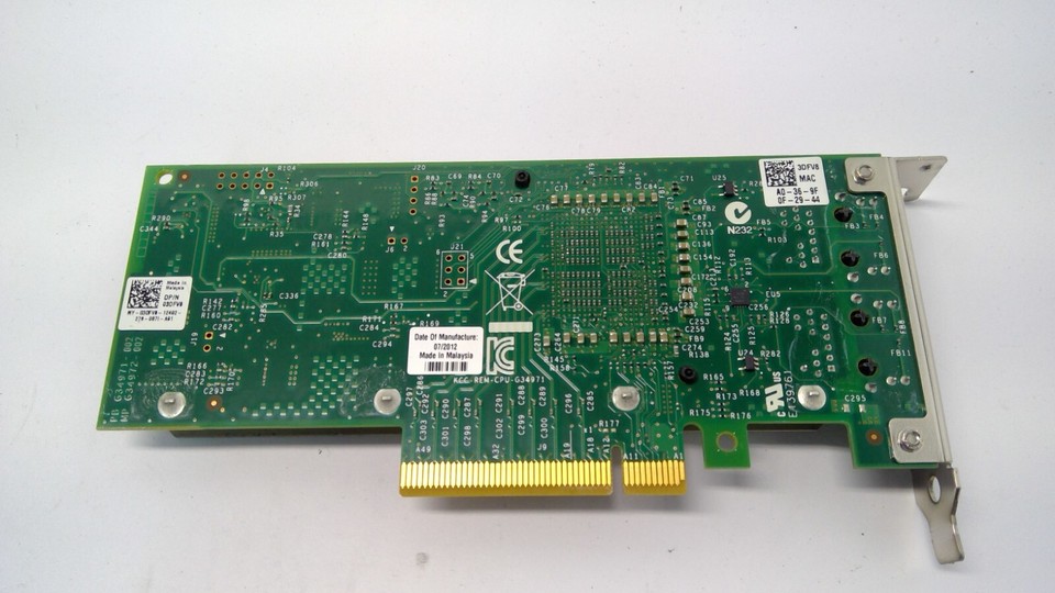 INTEL DELL X540-T2 CONVERGED Dual Port 10Gb Ethernet Network 03DFV8 ...