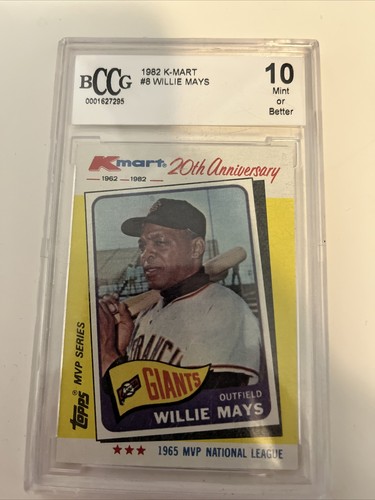 KMART 1982 WILLIE MAYS TOPPS Trading Card 20th ANNIVERSARY#8 BCCG Mint ...