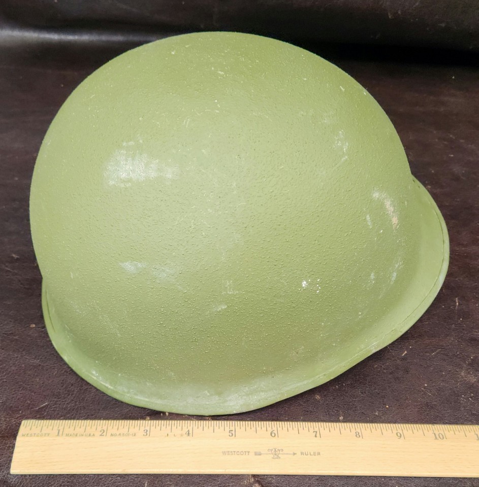 US ARMY M1 Helmet Shell w/Chin Strap, VG, Vietnam Era, FREE SHIP!/READ ...