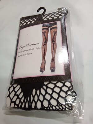 LEG AVENUE Net Leg Bone Thigh Highs (BLACK) One Size | eBay