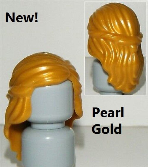 LEGO Minifigure Gold Hair Pulled Back Braided Long Mid Length Princess ...