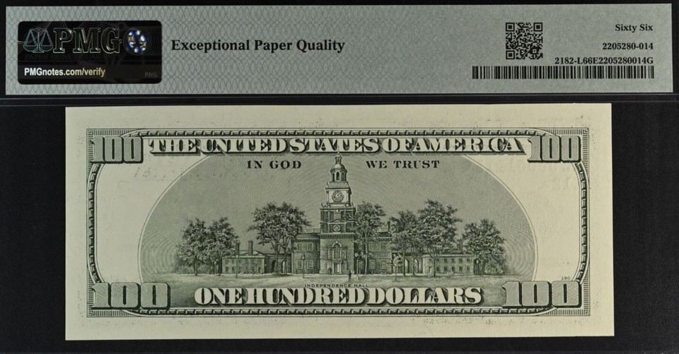 2006A $100 Federal Reserve Note PMG 66EPQ Gem Double Quad Binary Serial ...