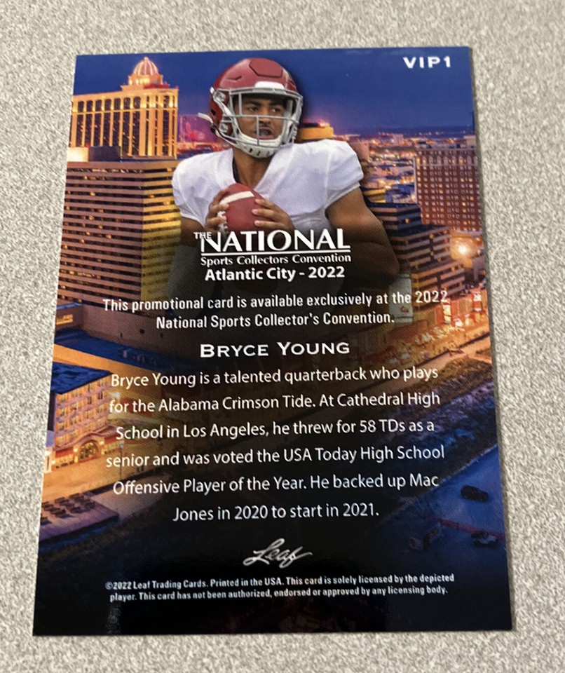 2022 Leaf VIP The National #VIP1 Bryce Young Alabama | eBay