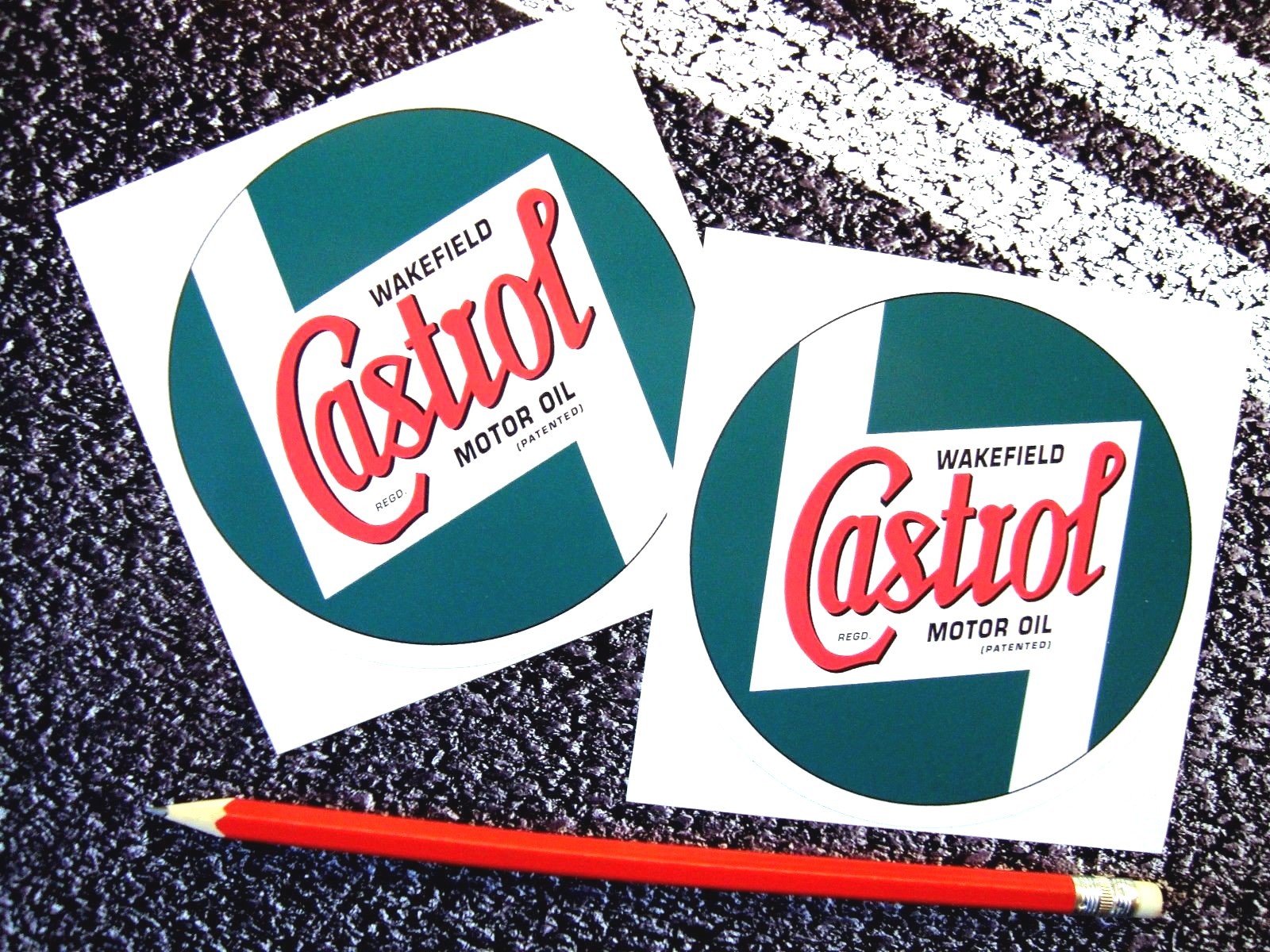 CASTROL WAKEFIELD VINTAGE CLASSIC CAR STICKERS MOTORCYCLE / CAR F1 LE ...