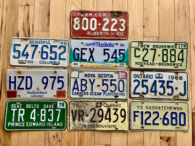 10 Canadian Province Set of License Plates in Craft Condition | eBay