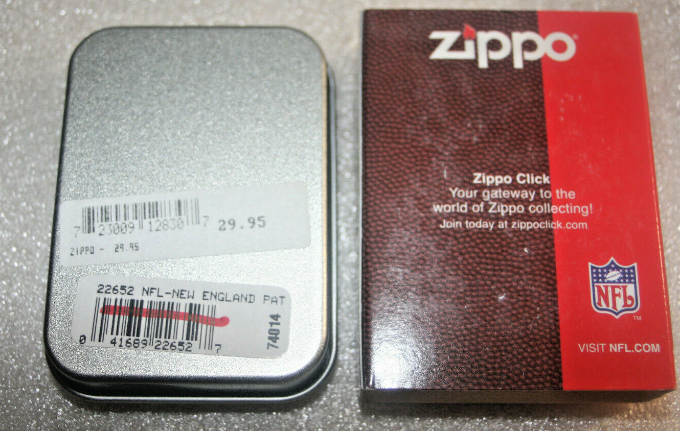 New in Box - Zippo Lighter NFL Licensed 2008 New England Patriots 22652 ...