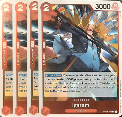One Piece TCG - 4er Playset - OP04-002 Igaram R/EN/NM | eBay.de