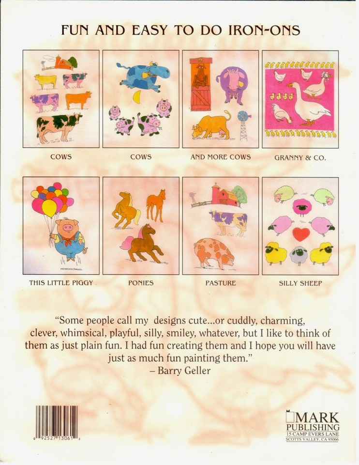 Patch N Paint On The Farm Animals Fabric Painting Iron-On Transfer ...