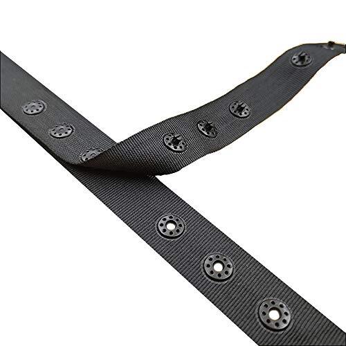 11 Yard Black Sewing Snap Tape Polyester Fastener Tape Snap Ribbon ...