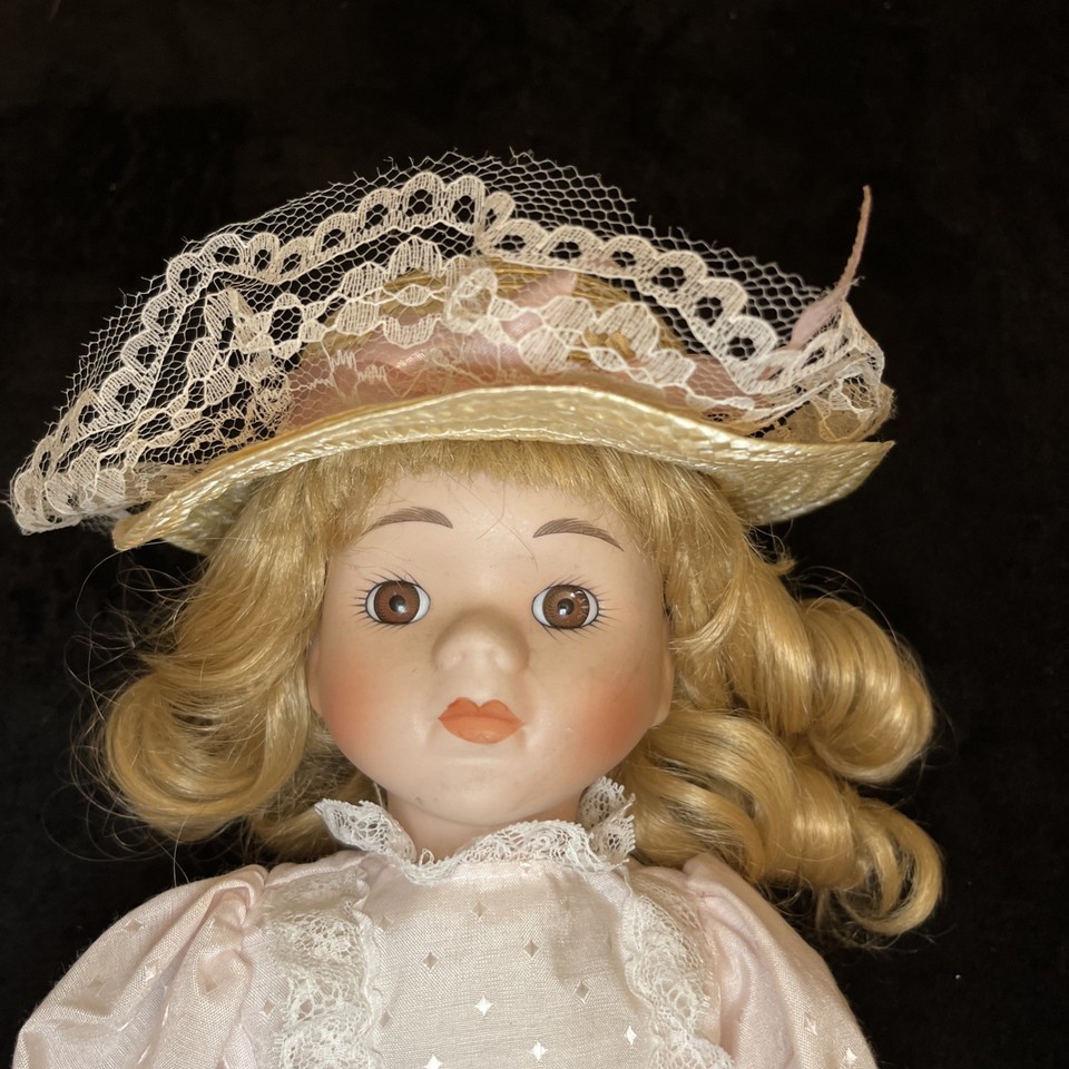 Classique Collection Jessica Porcelain Doll 16" Tall, Pink Lacey Dress ...