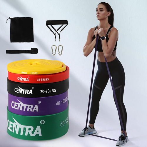 Centra Resistance Bands, [Set of 5] TPE Eco-Friendly Resistance Fitness ...