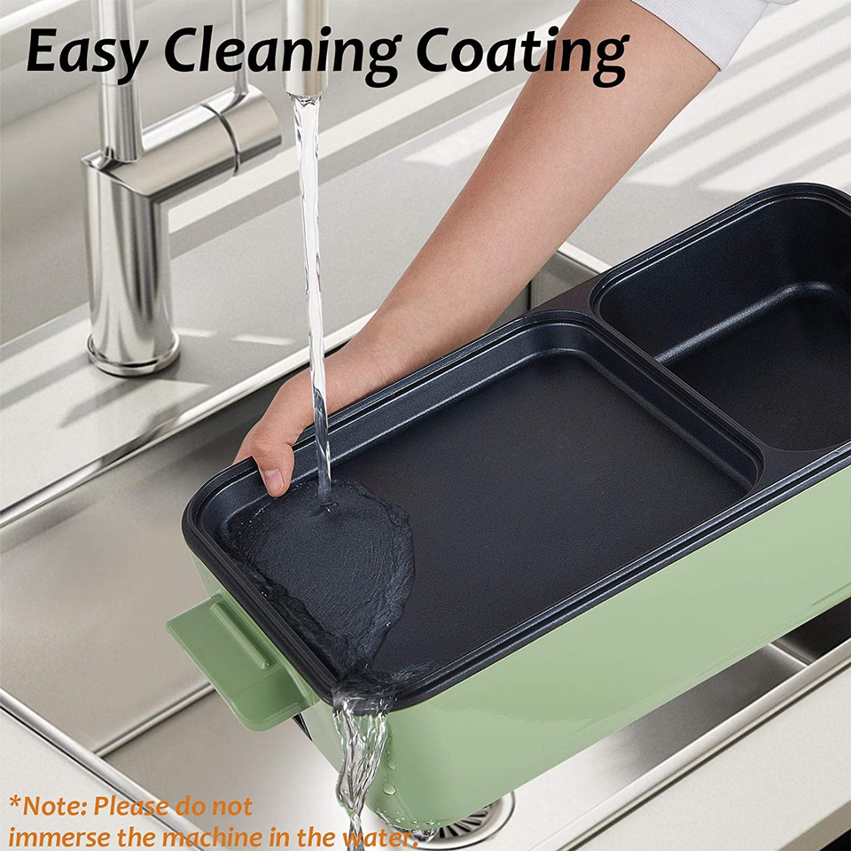 Hot Pot Electric with Grill, 2 in 1 Indoor Non-Stick Electric Pot and ...