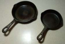 TWO PANS 7 & 6 inch Jacob BROMWELL FRYING 2 CLOSEOUT Skillets saute ...