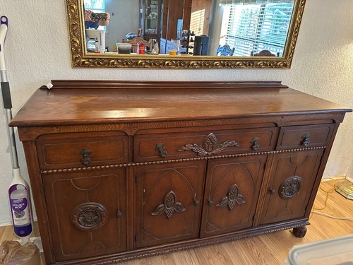 antique buffet sideboard, used and in fair condition, dark oak. | eBay