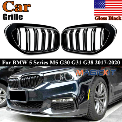 Shiny Black Front Kidney Grille For 2017-2020 BMW 5-Series G30 G31 530i ...