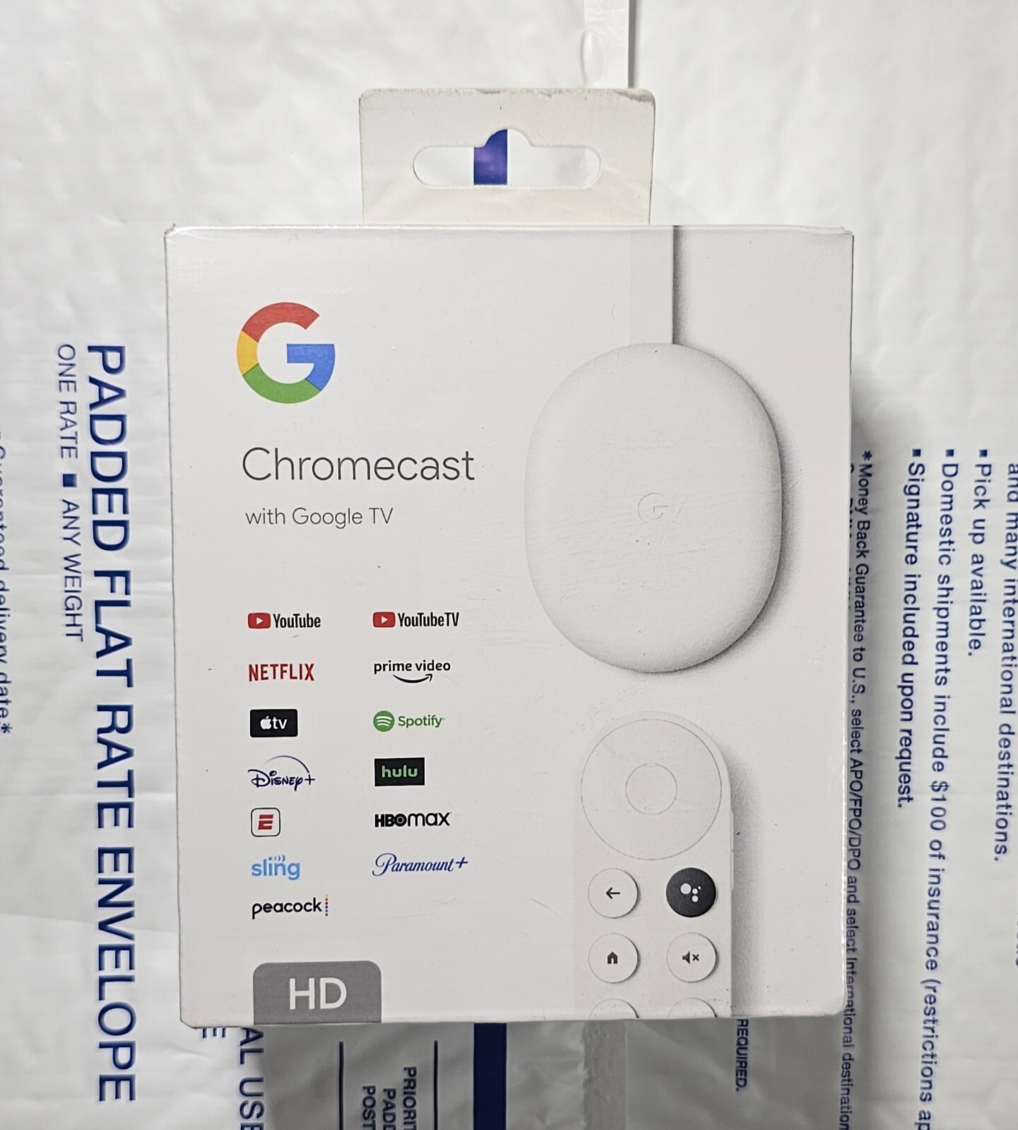 GOOGLE CHROMECAST HD WITH GOOGLE TV HD MEDIA STREAMER WHITE GA03131 NEW ...