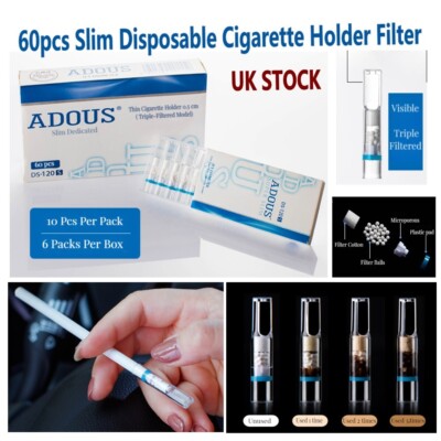 60pcs 5mm Slim Smoke Reduce Tar Disposable Tobacco Cigarette Holder ...