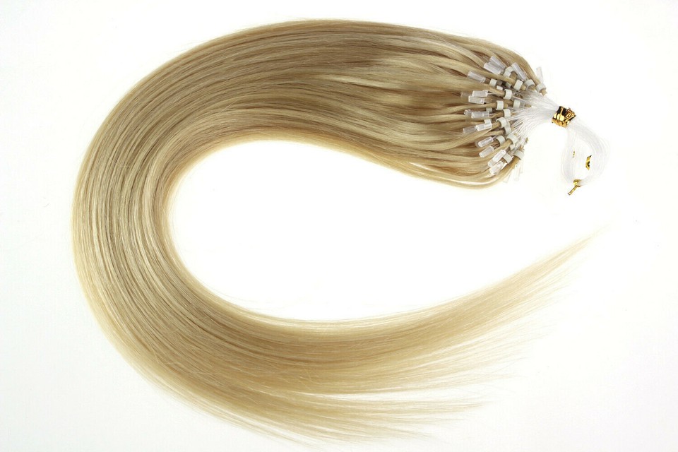 Micro Ring Loop Tip Remy Human Hair Extensions Straight Micro Beads ...