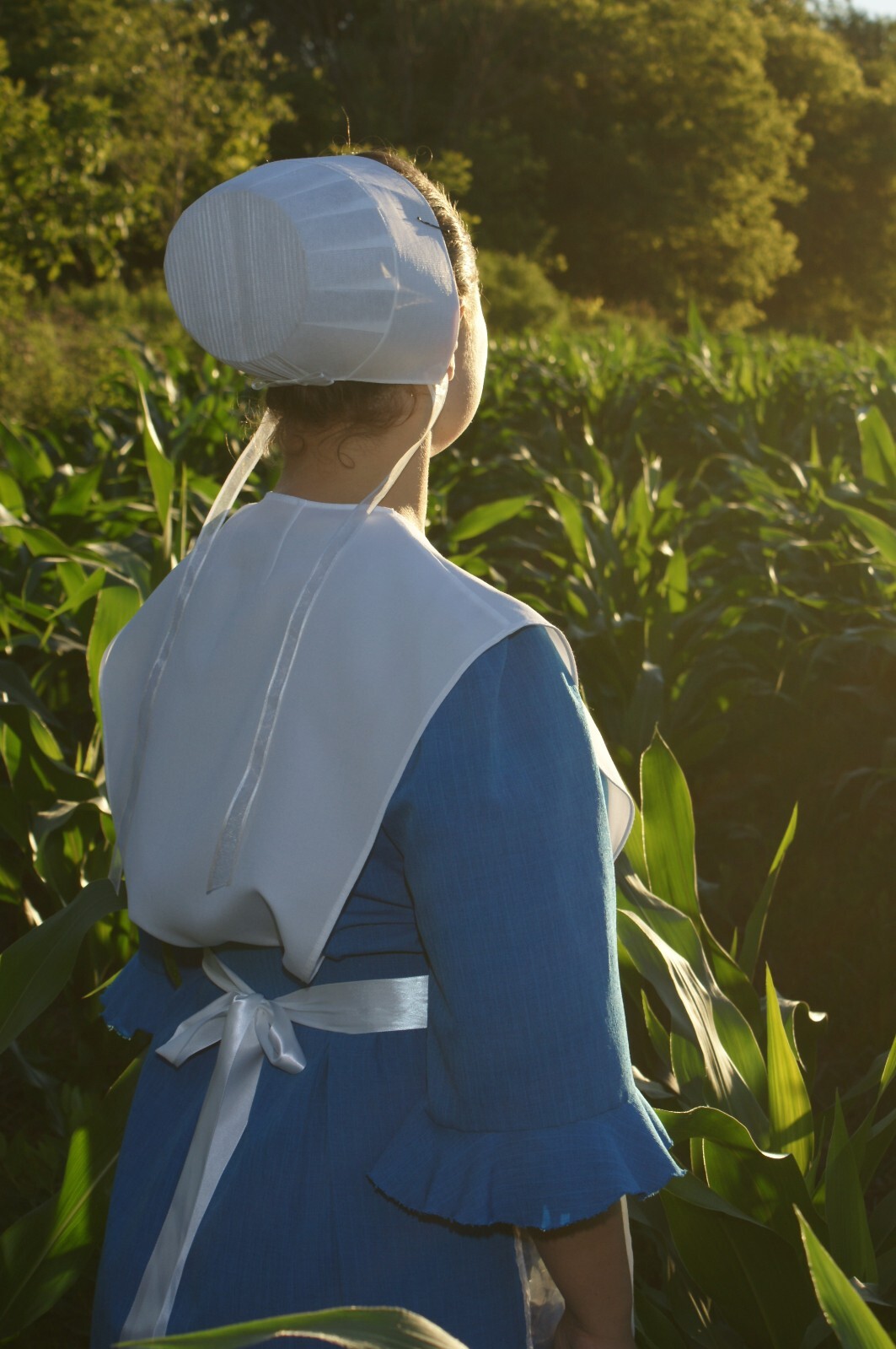 AMISH WHITE BONNET KAPP PRAYER COVERING NEW Handmade One Size Fits Most ...