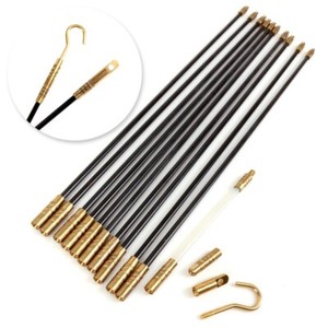 10Pc ELECTRICIAN'S CABLE PULLING ROD KIT Wire Floor Wall Ceiling Long ...