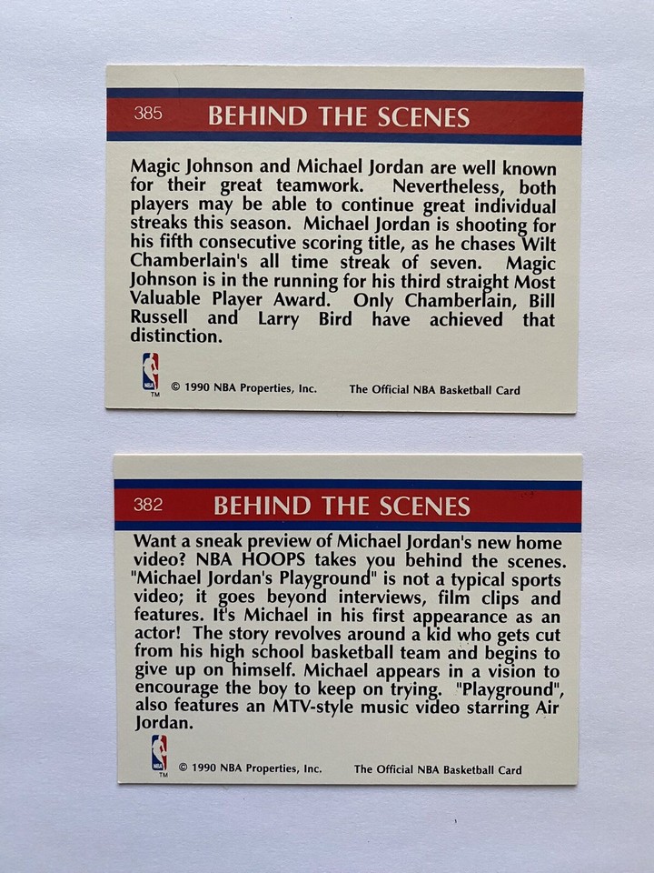 MICHAEL JORDAN 1990 NBA Hoops Inside Stuff Super Streaks + Jordan’s ...