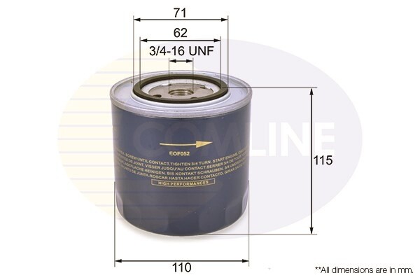 Comline Oil Filter Fits VW Transporter 1990-1996 Volvo V70 1995-2007 ...