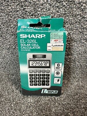 Vintage Sharp EL-326L ELSI Mate Pocket Size Solar Calculator NEW | eBay