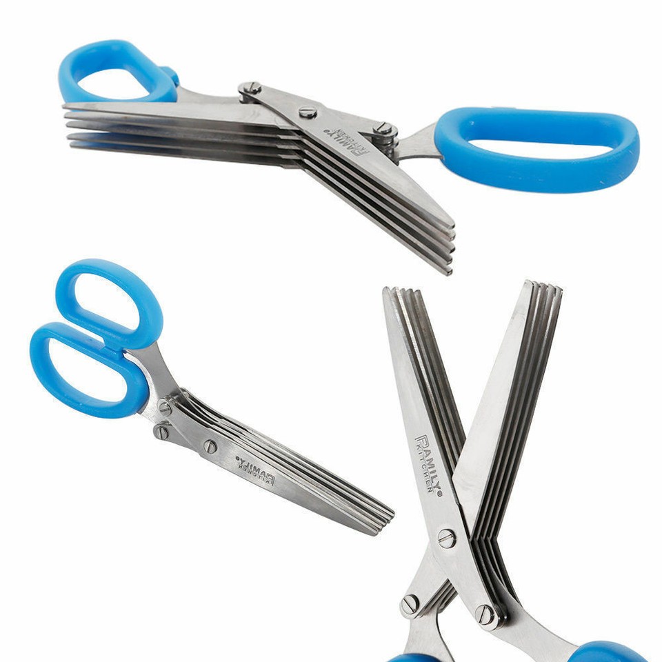 5 Blades Scissors Shear Spices Pasta Office Shredding Paper Slice For ...
