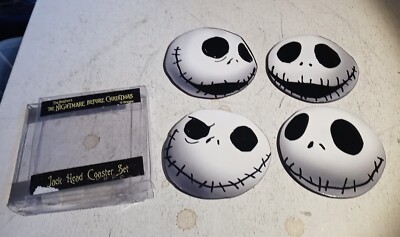 Jack Skellington 4pc Coaster Set NECA Nightmare Before Christmas Head ...