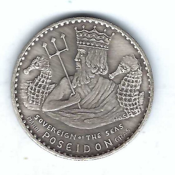 1975 KREWE POSEIDON H. ALVIN SHARPE KETCH SAIL SHIP BOAT COIN MEDAL ...