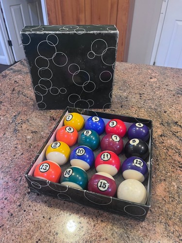 Vintage Billiard Pool Balls 2 1/4" Set in Original Box NICE | eBay