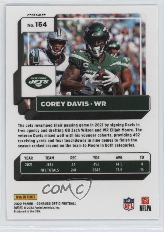 2022 Panini Donruss Optic Stars Prizm Corey Davis #154 | eBay UK