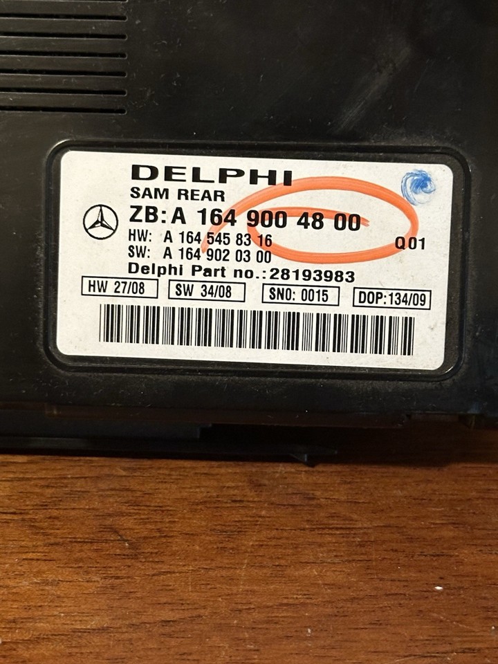 MERCEDES BENZ OEM GL450 ML350 R350 REAR DELPHI SAM SIGNAL ACQUISITION ...