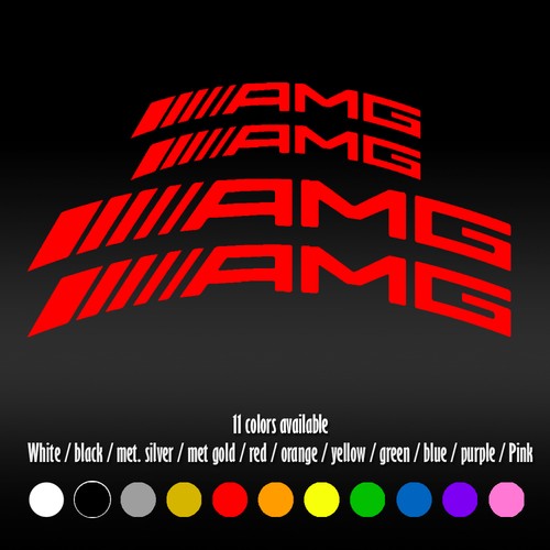 5" Curve AMG Mercedes Benz BBK Big Brake Caliper High Temp Vinyl Decal ...