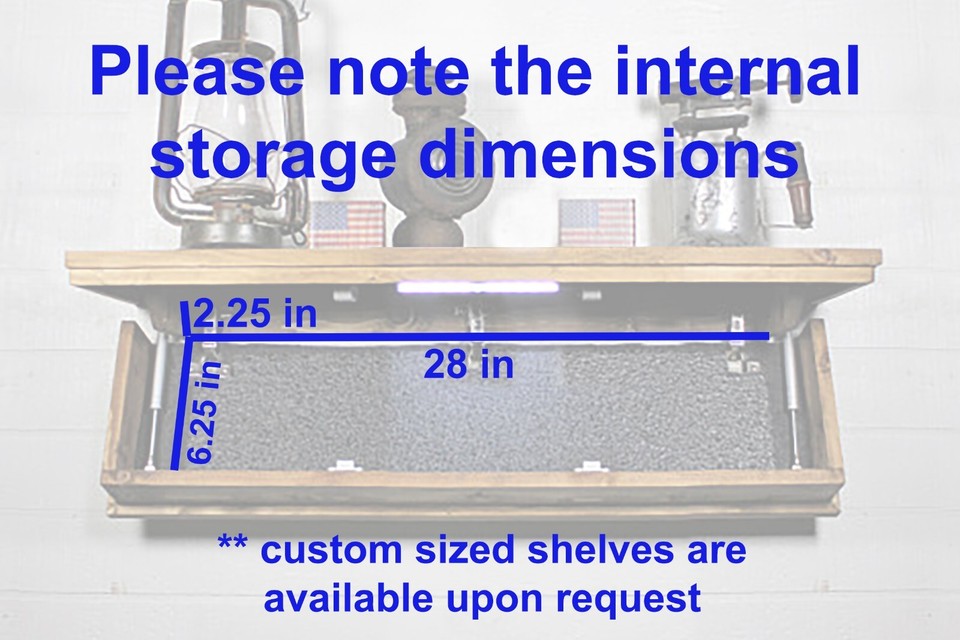 35 inch concealment shelf hidden gun storage floating shelf with secret ...