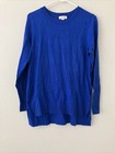 Denim & Co. Crew Neck Long Slv Hi-Low Sweater - Blue (sz Small) A515549 ...