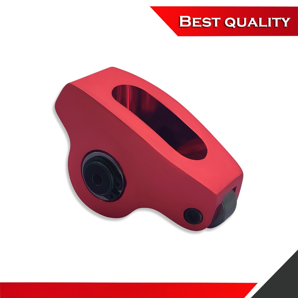 Roller Rocker Arms 1.6 Ratio 3/8" Stud Red Anodized Suit Chevy SBC 283 ...