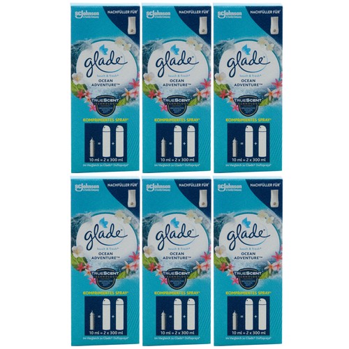Glade Mini Océan Aventure Tactile & Fresh 6 X 10ml Recharge Raumspray ...