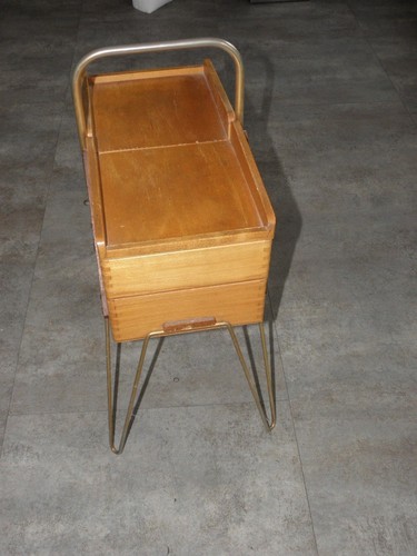 Knitting Sewing Box wooden wood Design Storage Cantilever Case Craft ...