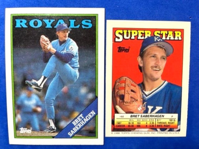 MLB - Bret Saberhagen 1988 Topps & 1988 Topps Super Star Sticker Back ...