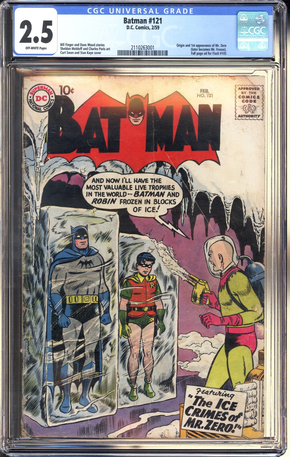 BATMAN #121 CGC 2.5 key 1st MR. FREEZE (Mr. Zero) * GOOD+ * | eBay