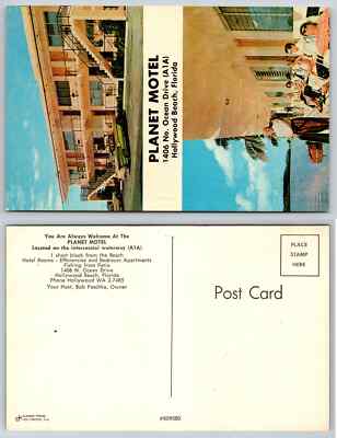 postcard - PLANET MOTEL, Hollywood Beach, Florida - 1950s | eBay