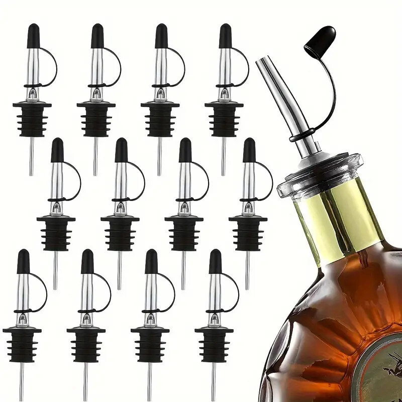 4/6/8/12pcs, Stainless Steel Pourers, Liquor Bottle Pourers And Vinegar ...